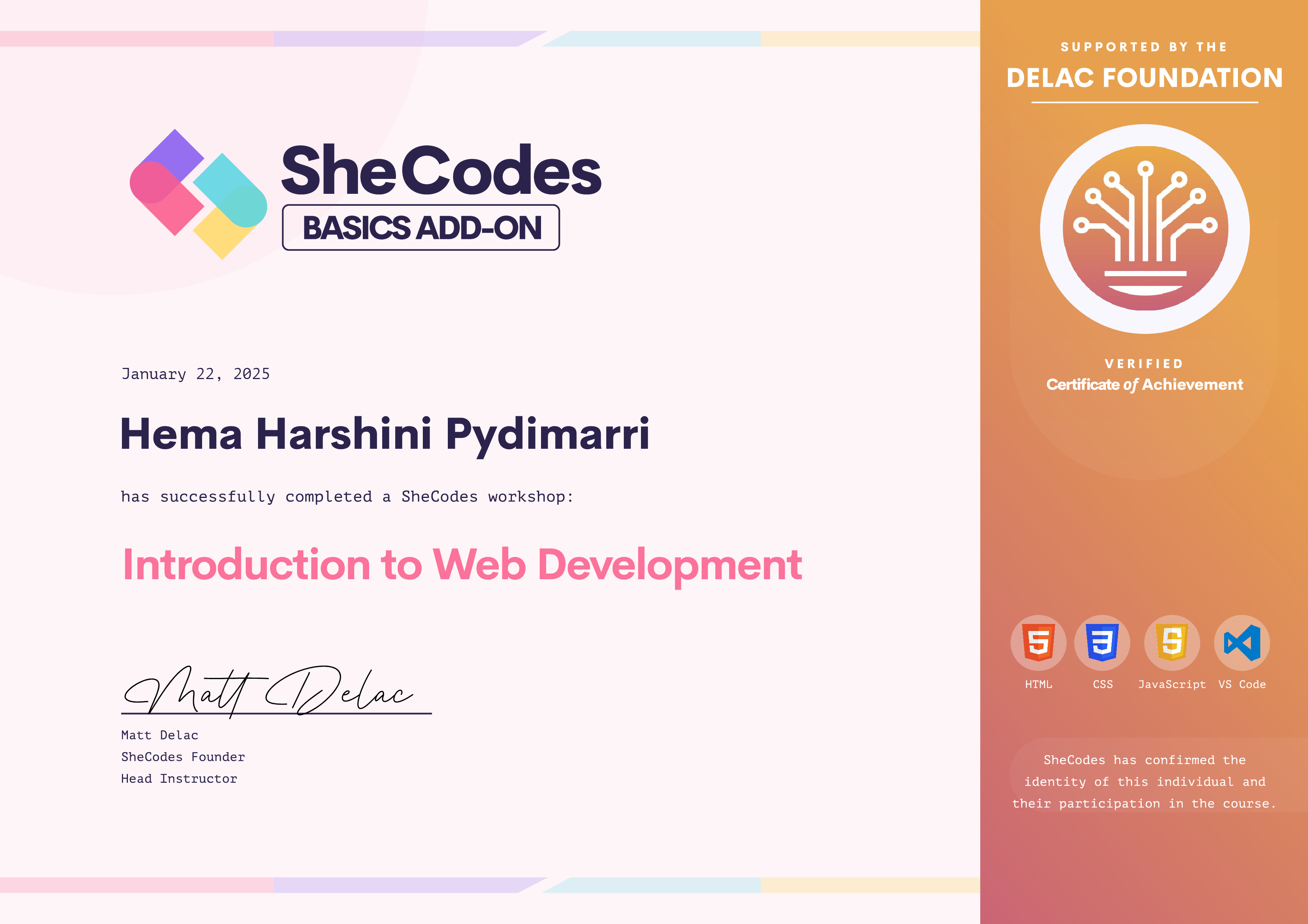 Hema Harshini Pydimarri SheCodes Profile | SheCodes