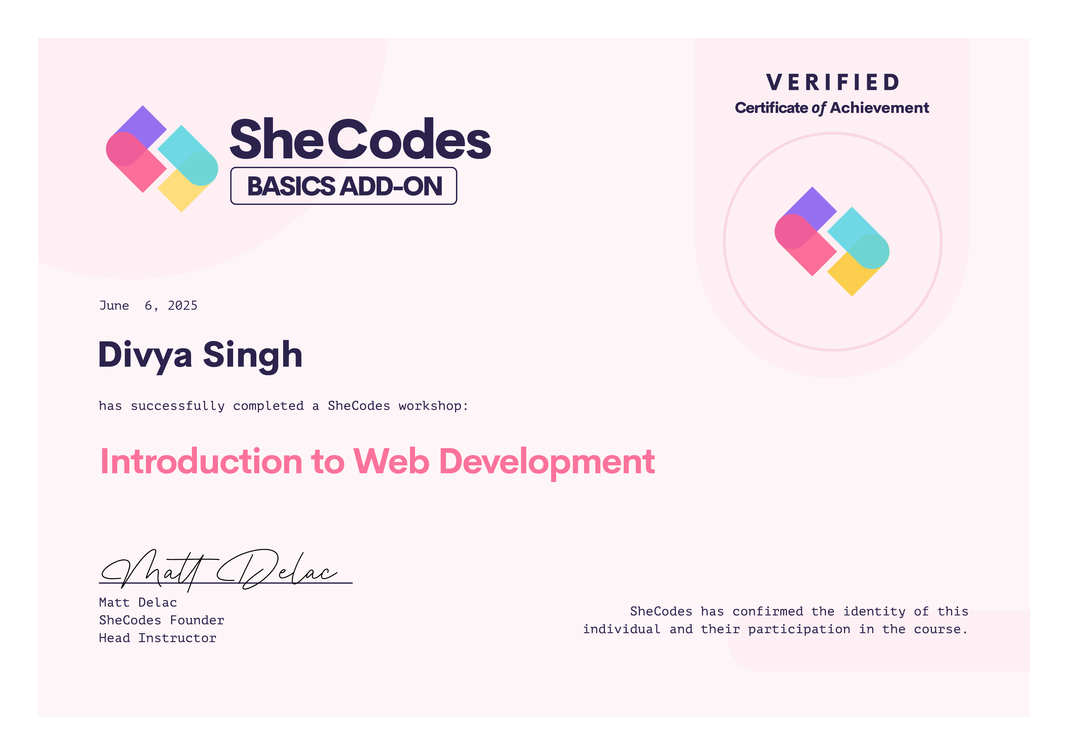 Divya Singh SheCodes Profile | SheCodes