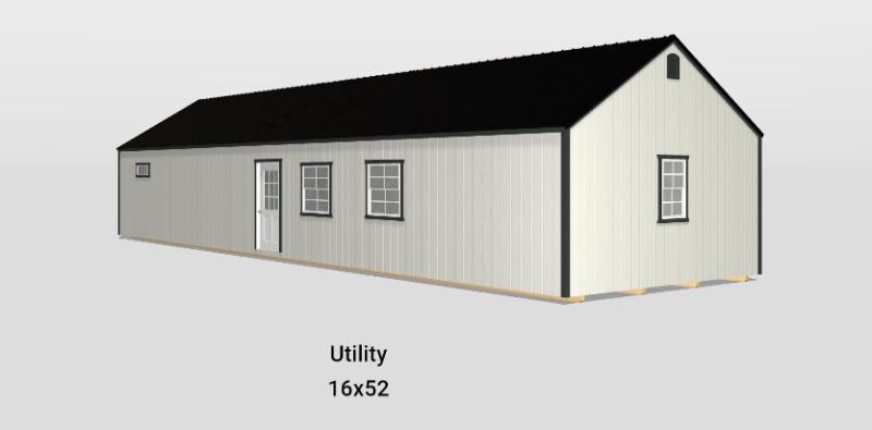 16x52 Utility with Dormer Shed