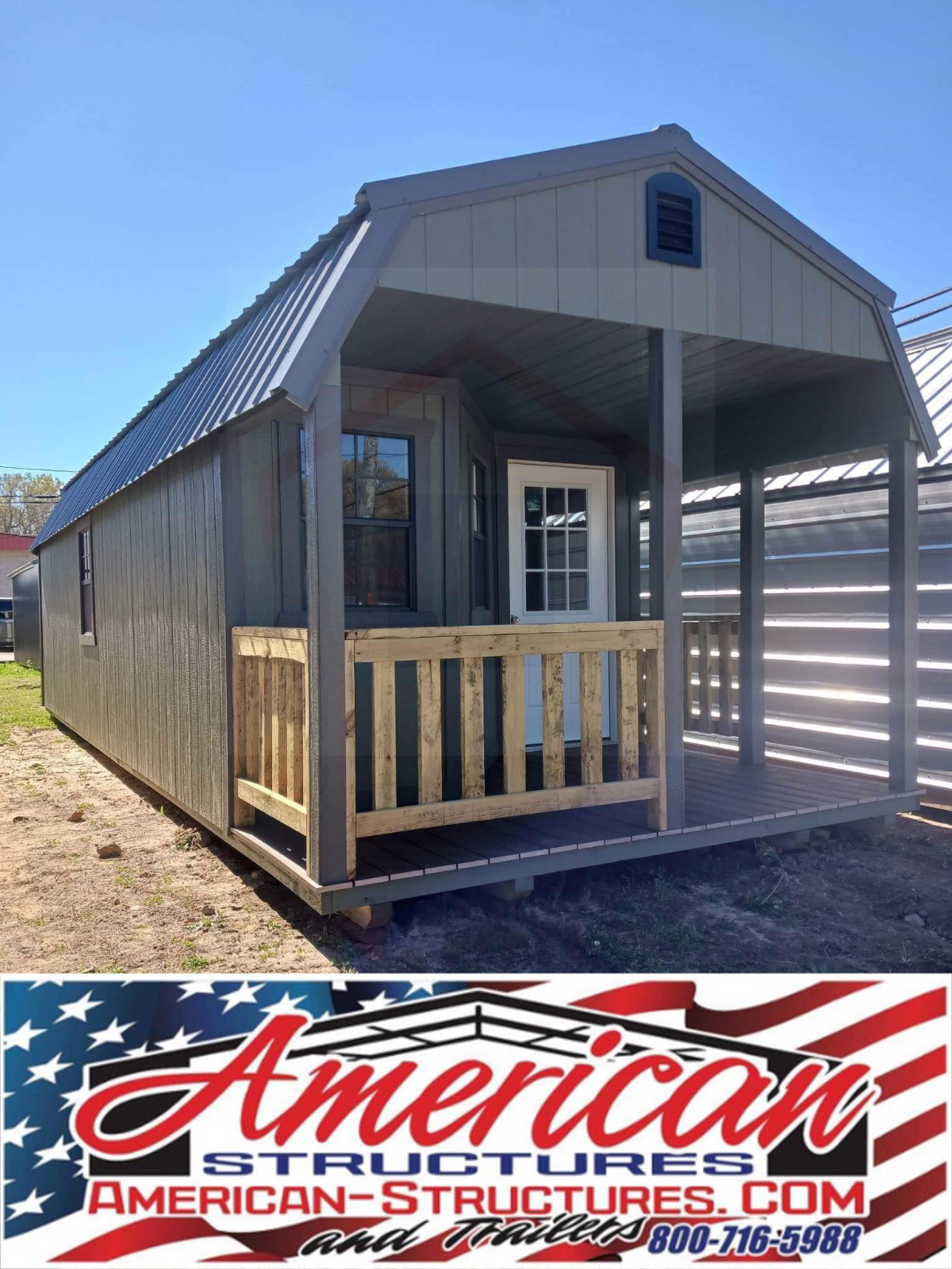 AMERICAN-STRUCTURES - 12X32 ESSENTIAL LOFTED CABIN - IN STOCK Shed