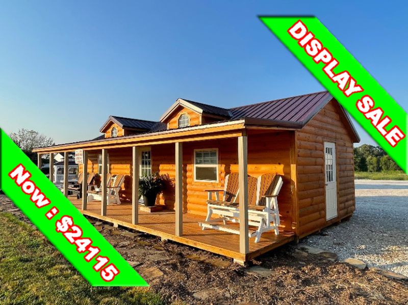 14x36 Log Sided Cabin Full Length Porch Shed For Sale | from R&R Land ...