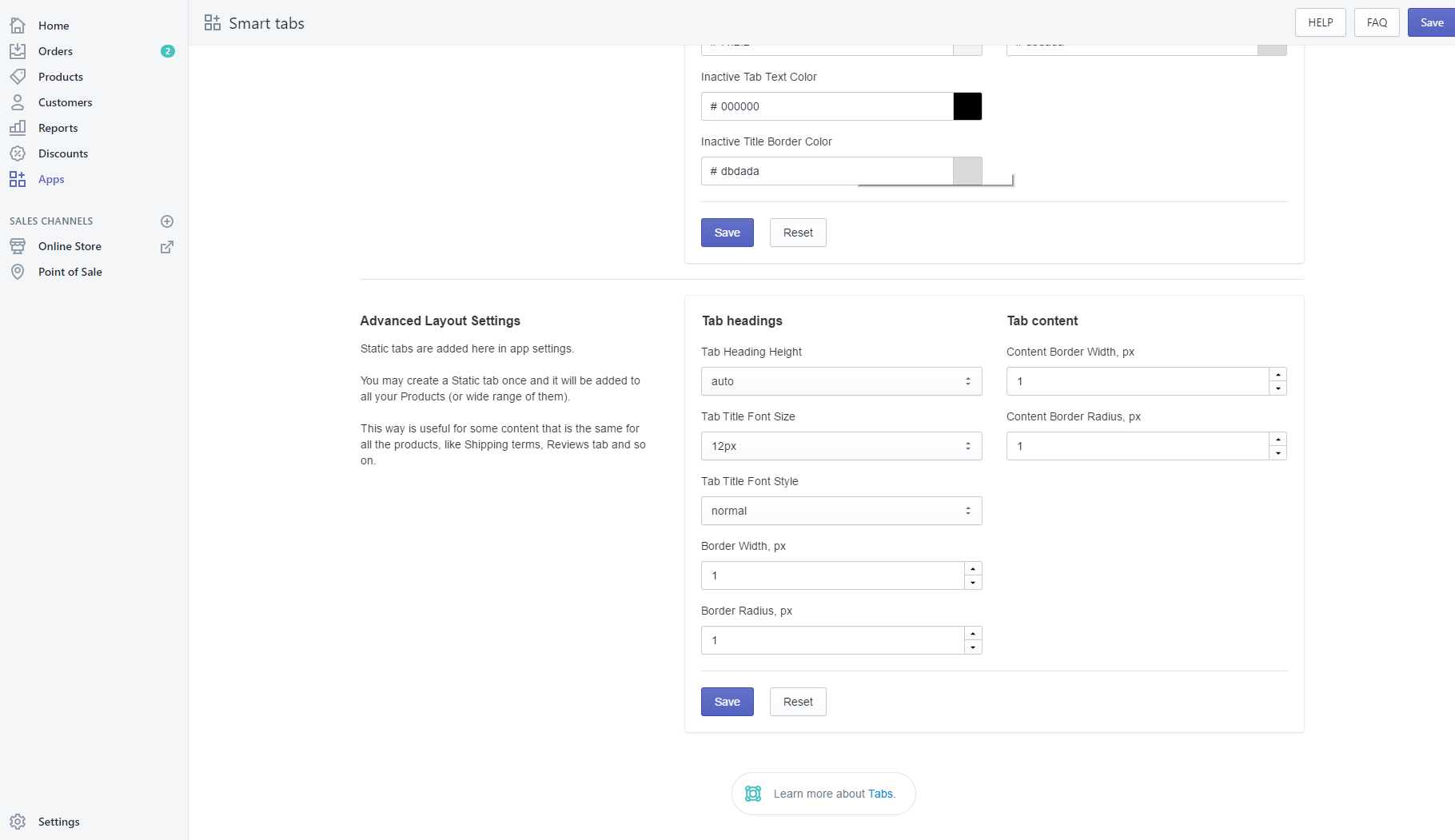 Smart tabs – Ecommerce Plugins for Online Stores – Shopify App Store