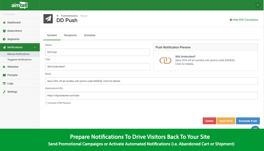 Aimtell - Web Push Notifications – Ecommerce Plugins for Online Stores – Shopify App Store