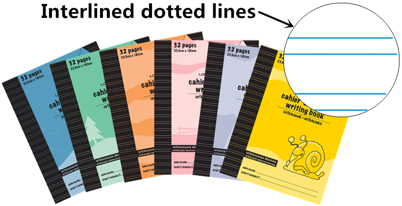 Louis Garneau® LG20 Small Exercise Book, Interlined Dotted - 6 Colours ...