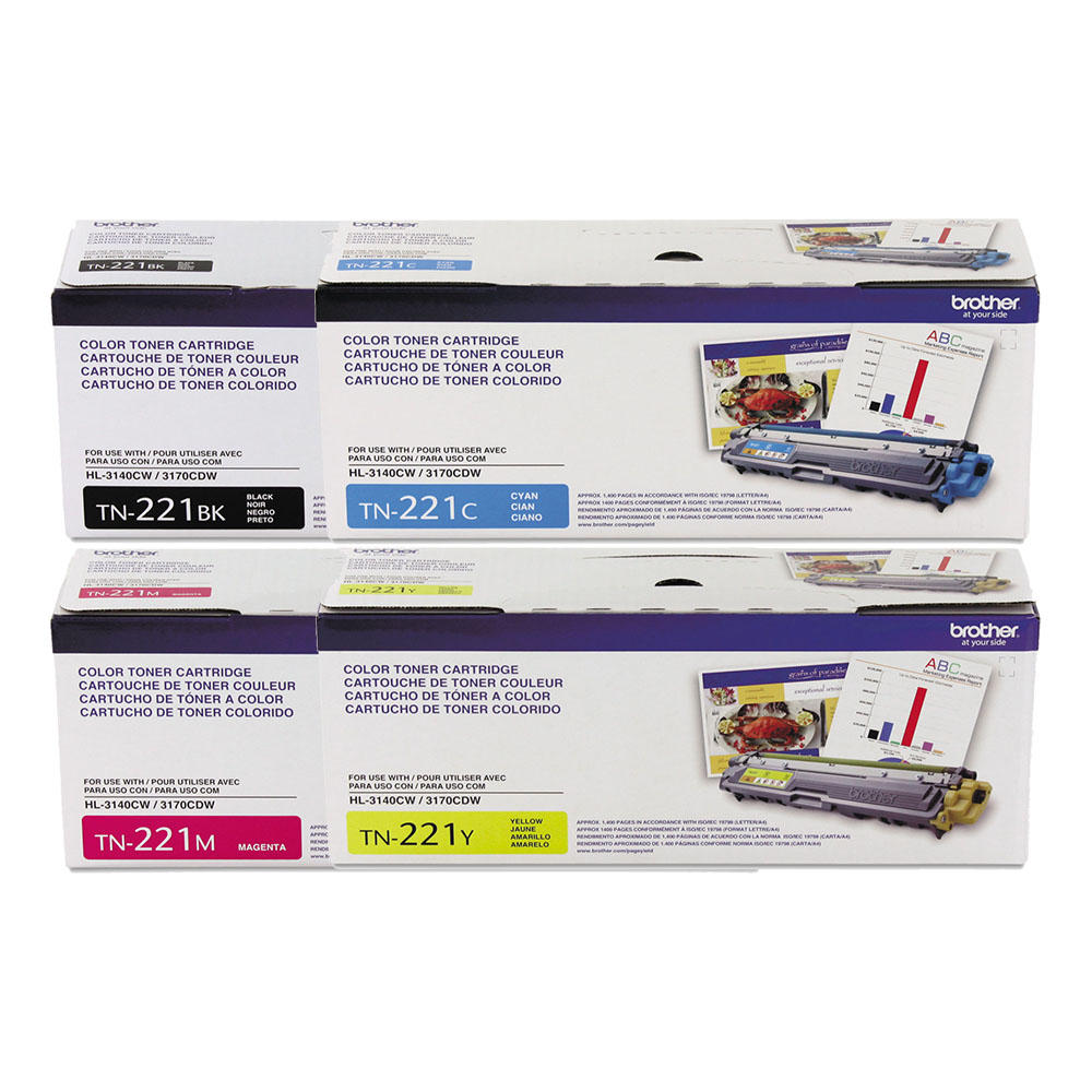 Brother TN-221 Original Toner Cartridge Combo Set at InkJetSuperStore