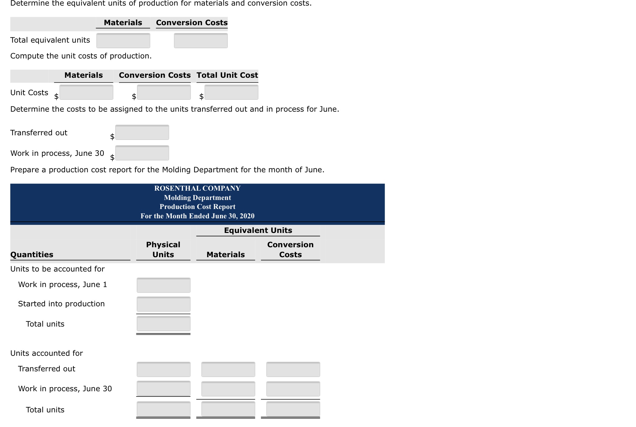 [Solved] Determine the equivalent units of product | SolutionInn