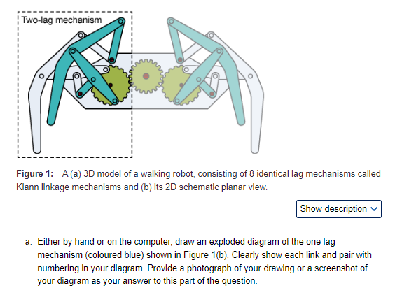 [Solved] Two-lag mechanism Figure 1: A (a) 3D mode | SolutionInn