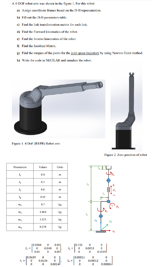 [Solved] A 4-DOF robot arm was shown in the figure | SolutionInn