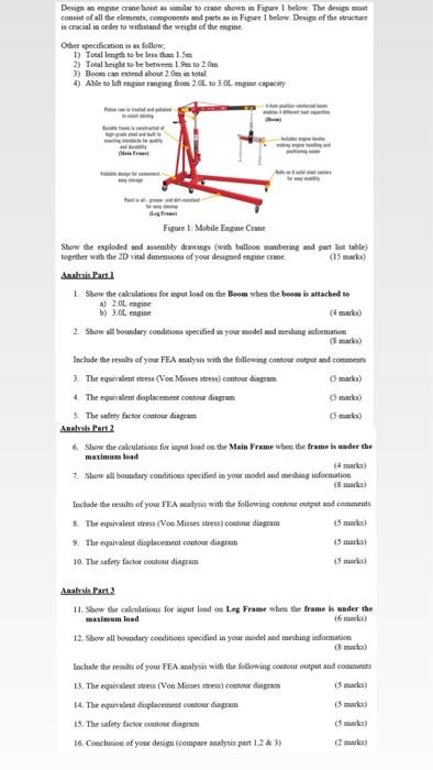 [Solved] Design an engine crane/hoist as similar t | SolutionInn