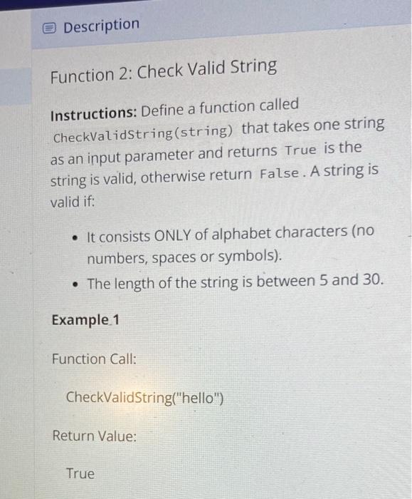 Solved Assignment In Python Description Function Solutioninn 