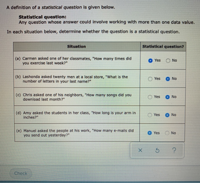 [Solved] A definition of a statistical question is | SolutionInn