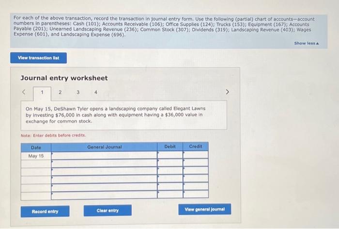 [Solved] For each transaction, (1) analyze the tra | SolutionInn