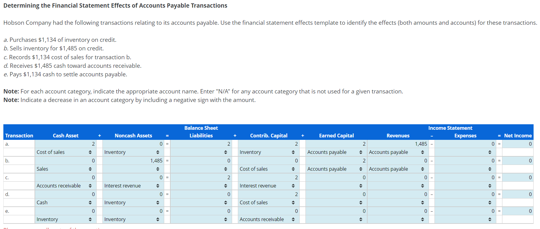 [SOLVED] Determining the Financial Statement Effects of Accounts ...