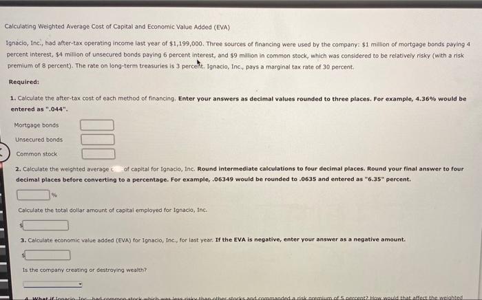 [Solved] Calculating Weighted Average Cost of Capi | SolutionInn