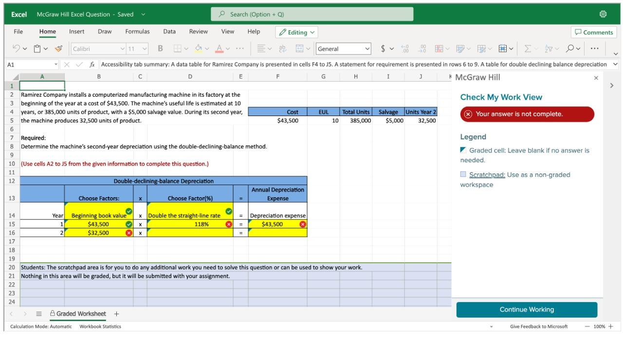 [Solved] Excel McGraw Hill Excel Question - Saved | SolutionInn