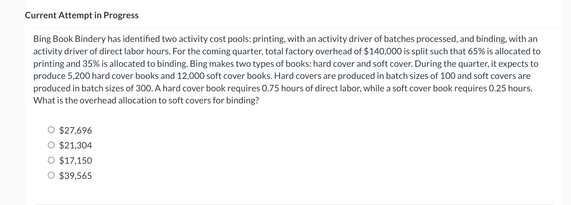 [SOLVED] Current Attempt in Progress Bing Book Bindery has identified two activity | SolutionInn