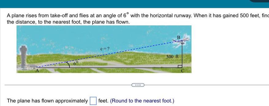 [Solved] A plane rises from take-off and flies at | SolutionInn