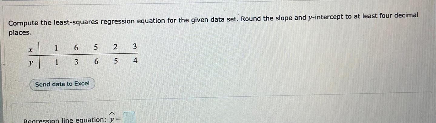 [Solved] Compute the least-squares regression equa | SolutionInn