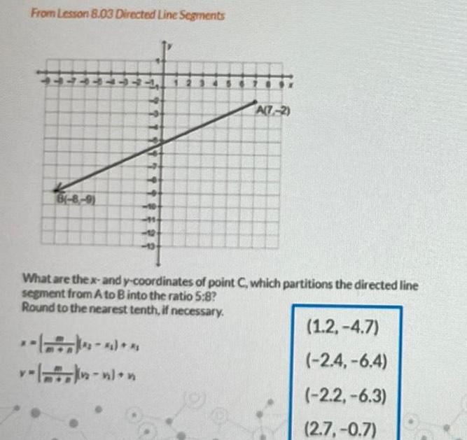 [Solved] From Lesson 8.03 Directed Line Segments 8 | SolutionInn