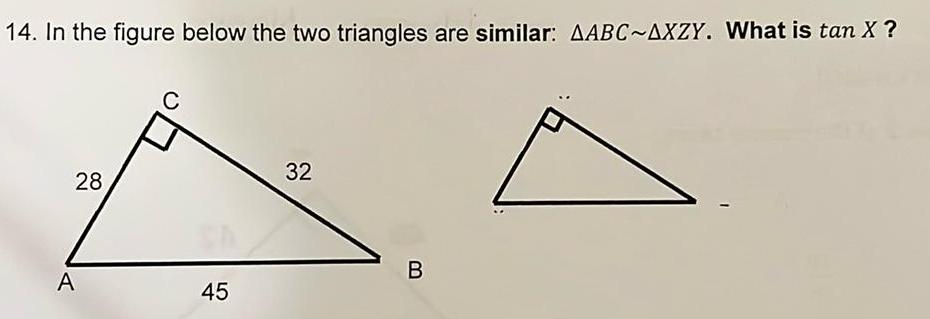 [Solved] 14. In the figure below the two triangles | SolutionInn