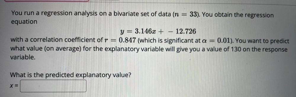 [Solved] You run a regression analysis on a bivari | SolutionInn