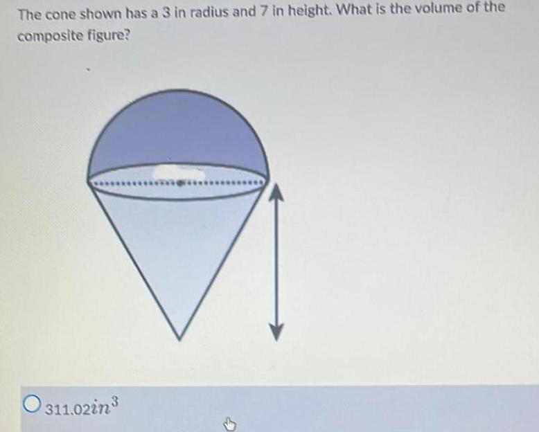 [Solved] The cone shown has a 3 in radius and 7 in | SolutionInn