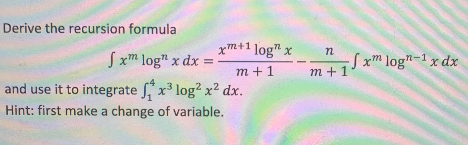 [Solved] Derive the recursion formula S xm logn x | SolutionInn