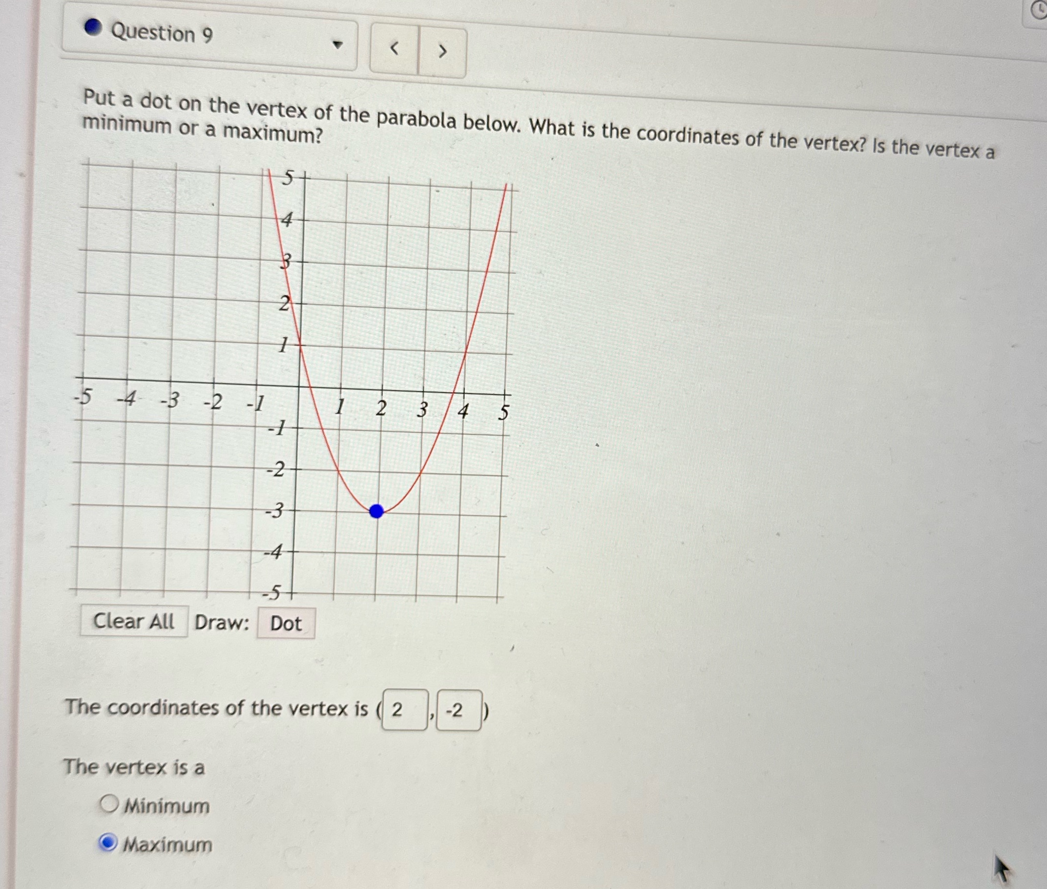 [Solved] Question 9 Put a dot on the vertex of the | SolutionInn