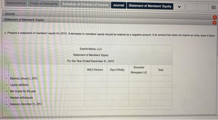 [Solved] LLC Net Income and Statement of Members' | SolutionInn
