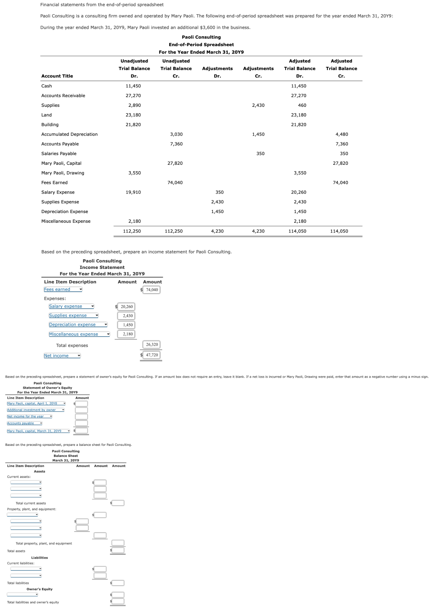 [Solved] Financial statements from the end - of - | SolutionInn
