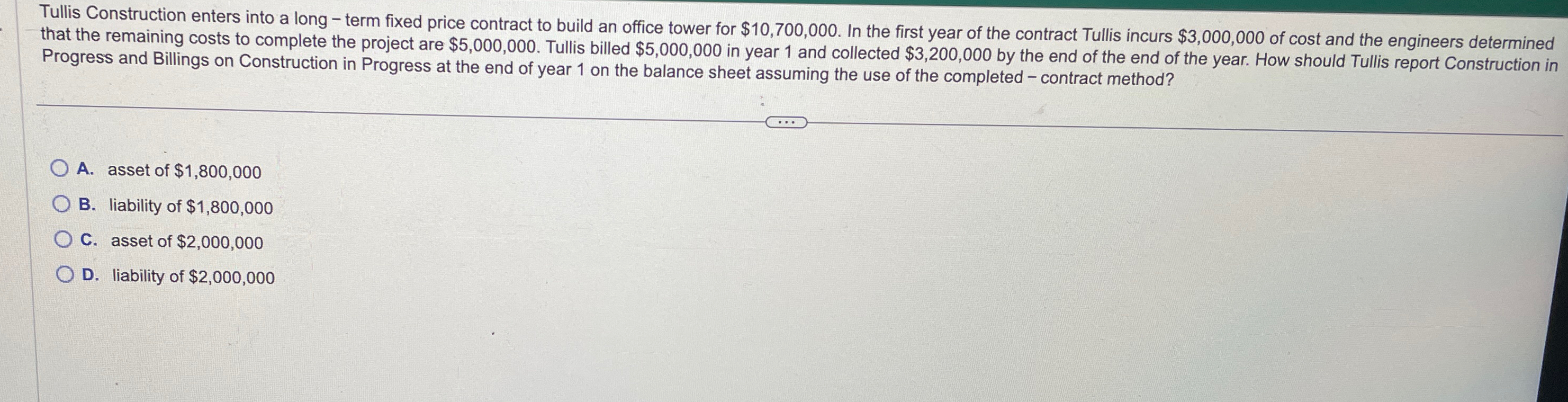 [Solved] Tullis Construction enters into a long - | SolutionInn