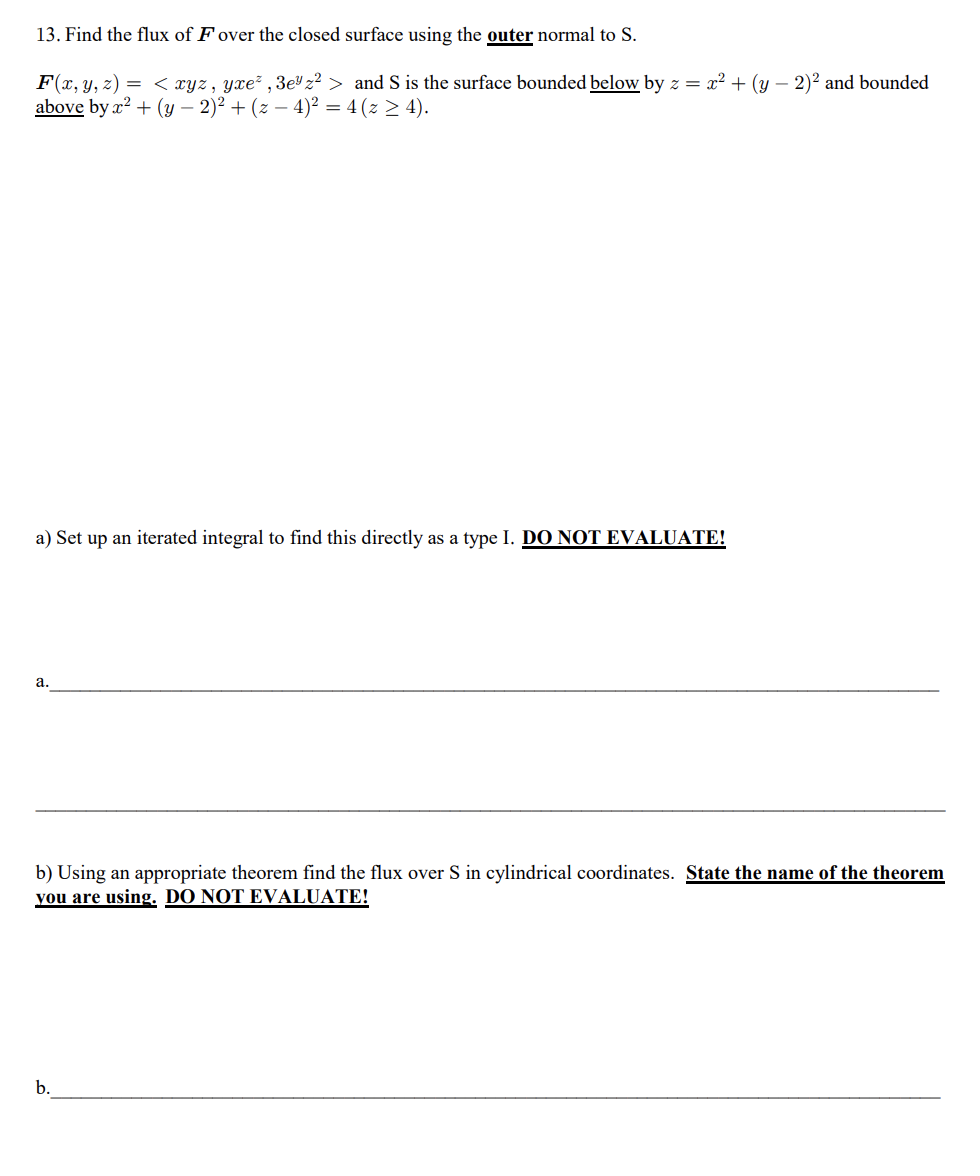 [solved] Multivariable Calculus 13 Find The Flux Solutioninn