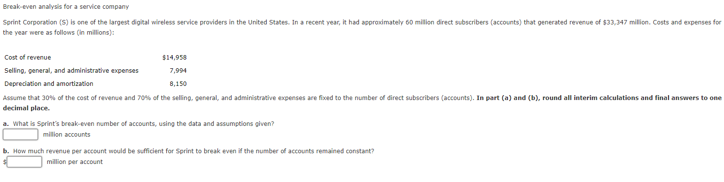 [Solved] Transcribed image text: Break-even analys | SolutionInn