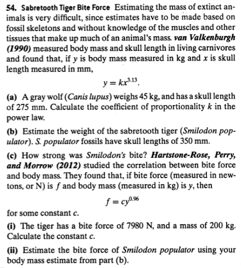 [Solved] 54. Sabntoath Tiger Bite Force Estimating | SolutionInn