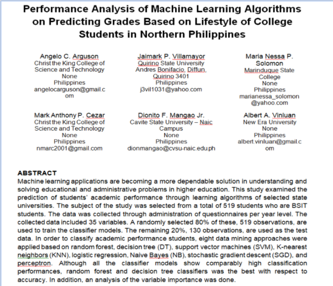 [Solved] Performance Analysis of Machine Learning | SolutionInn