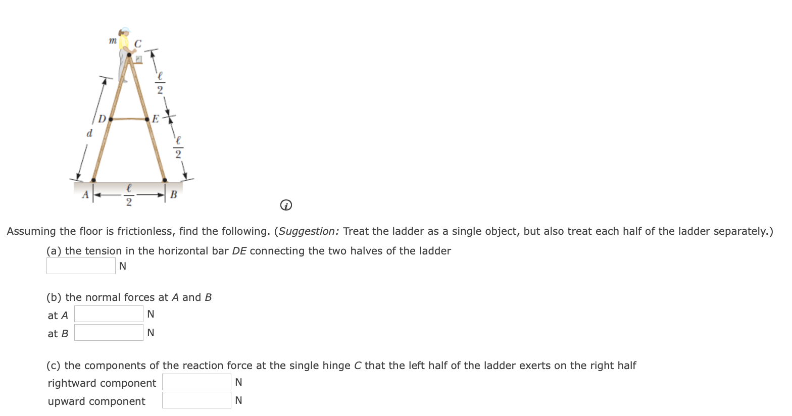 [Solved] A stepladder of negligible weight is cons | SolutionInn