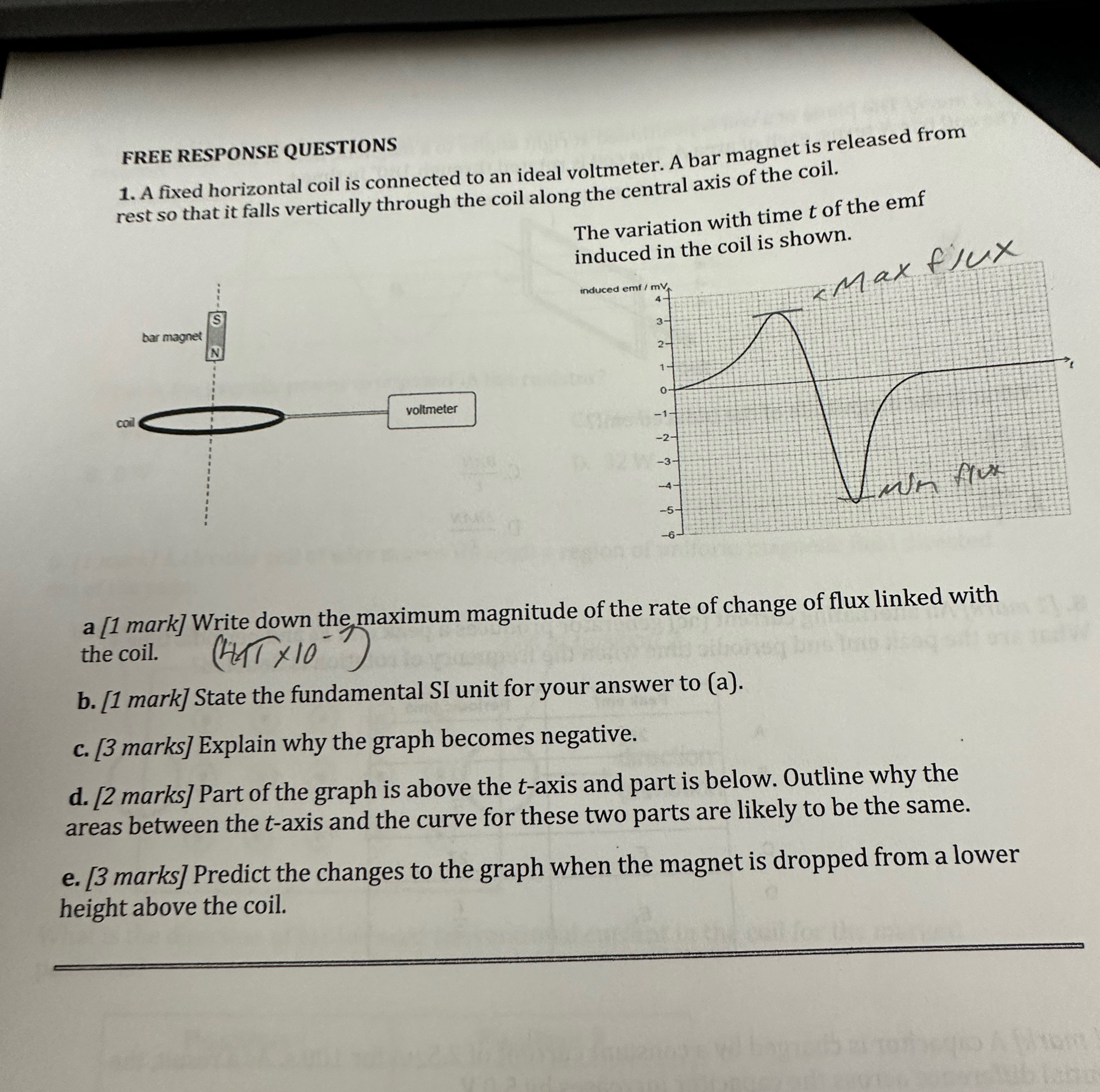 [Solved] FREE RESPONSE QUESTIONS 1. A fixed horizo | SolutionInn