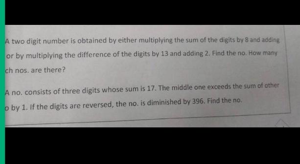 [Solved] A two digit number is obtained by either | SolutionInn