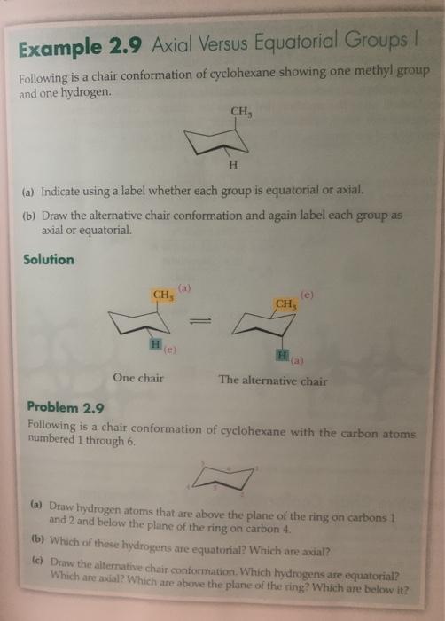 [Solved] Example 2.9 Axial Versus Equatorial Group | SolutionInn