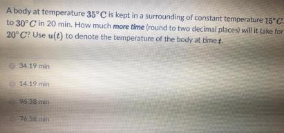 [Solved] A body at temperature 35C is kept in a su | SolutionInn