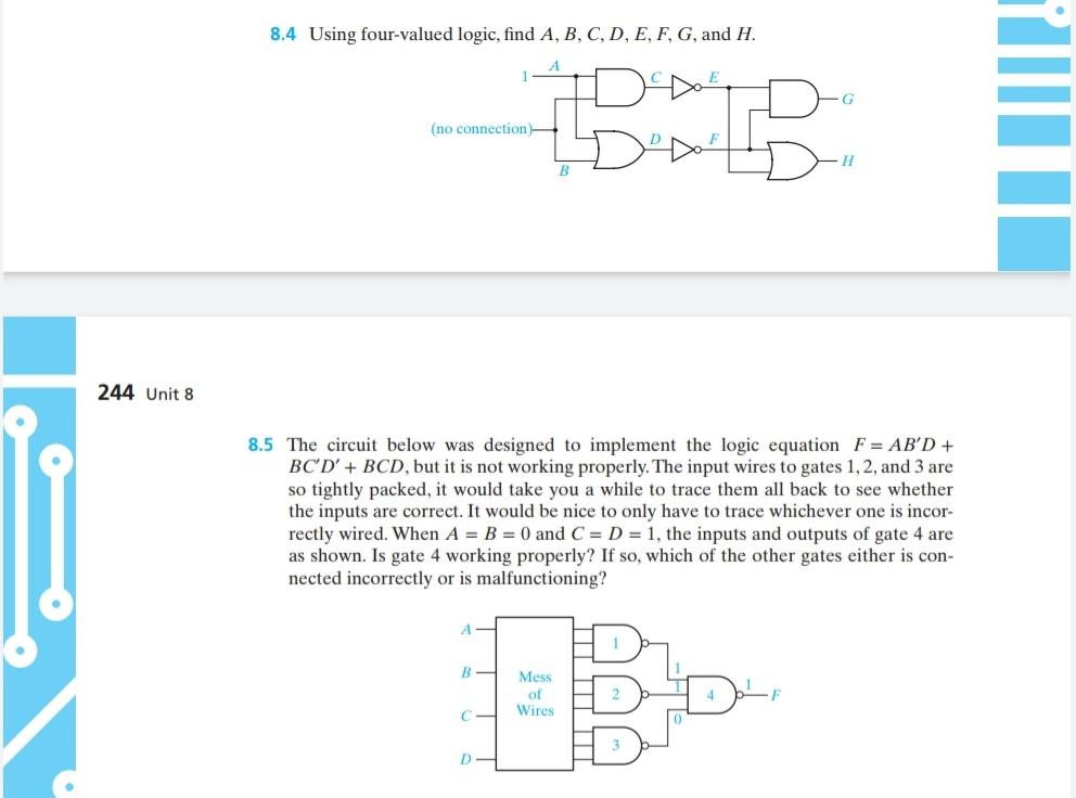 [Solved] 8.4 Using four-valued logic, find A, B, C | SolutionInn
