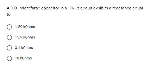 [Solved] A 0.01 microfarad capacitor in a 10kHz ci | SolutionInn