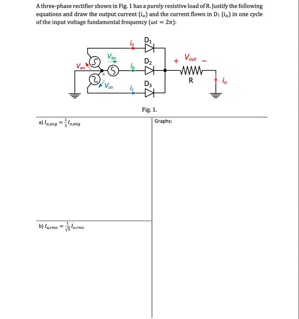[Solved] A three-phase rectifier shown in Fig. 1 h | SolutionInn