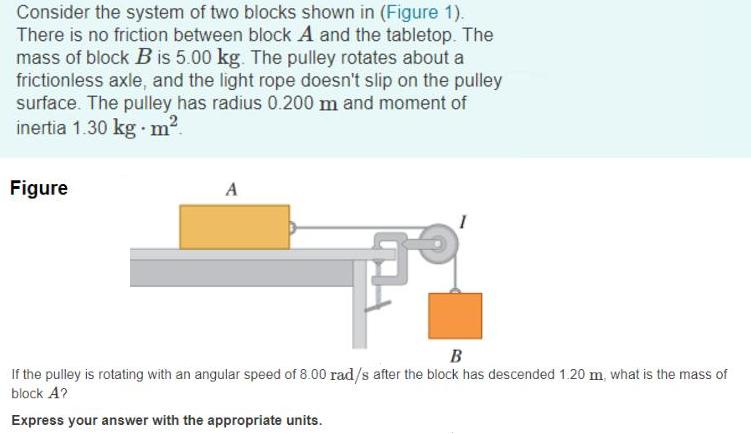 [Solved] Consider the system of two blocks shown i | SolutionInn
