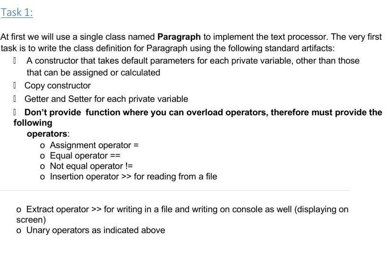 [Solved] You will be developing a Text Processor i | SolutionInn