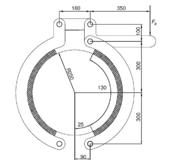 [Solved] A double external long shoe drum brake is | SolutionInn