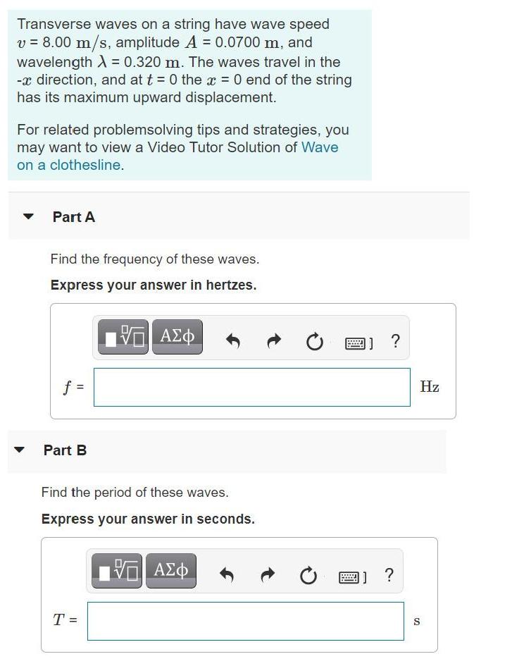 [Solved] Transverse waves on a string have wave sp | SolutionInn