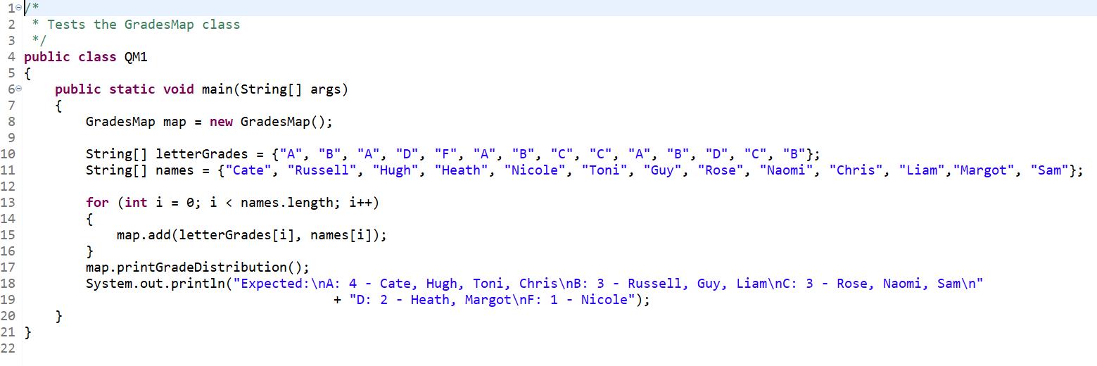 [Solved] QM1. GradesMap.java Please answer accurat | SolutionInn