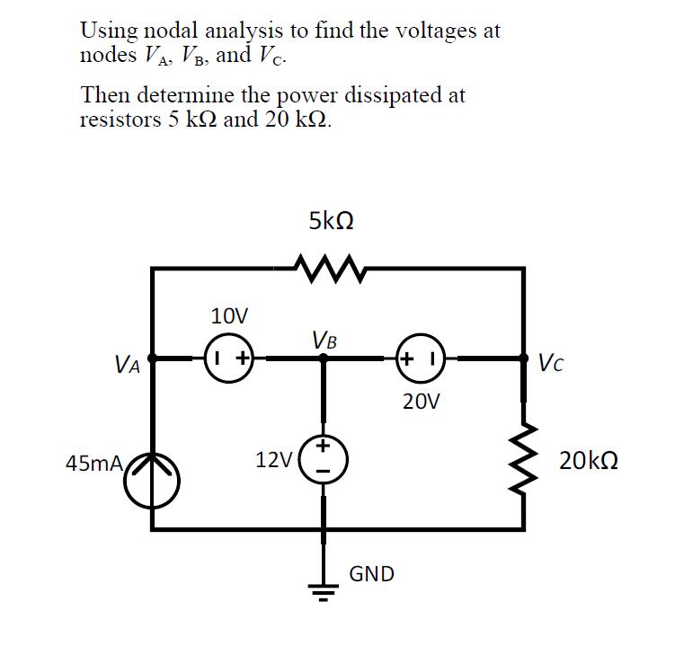 [Solved] Using nodal analysis to find the voltages | SolutionInn