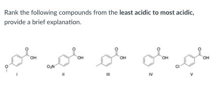 [Solved] Rank the following compounds from the lea | SolutionInn